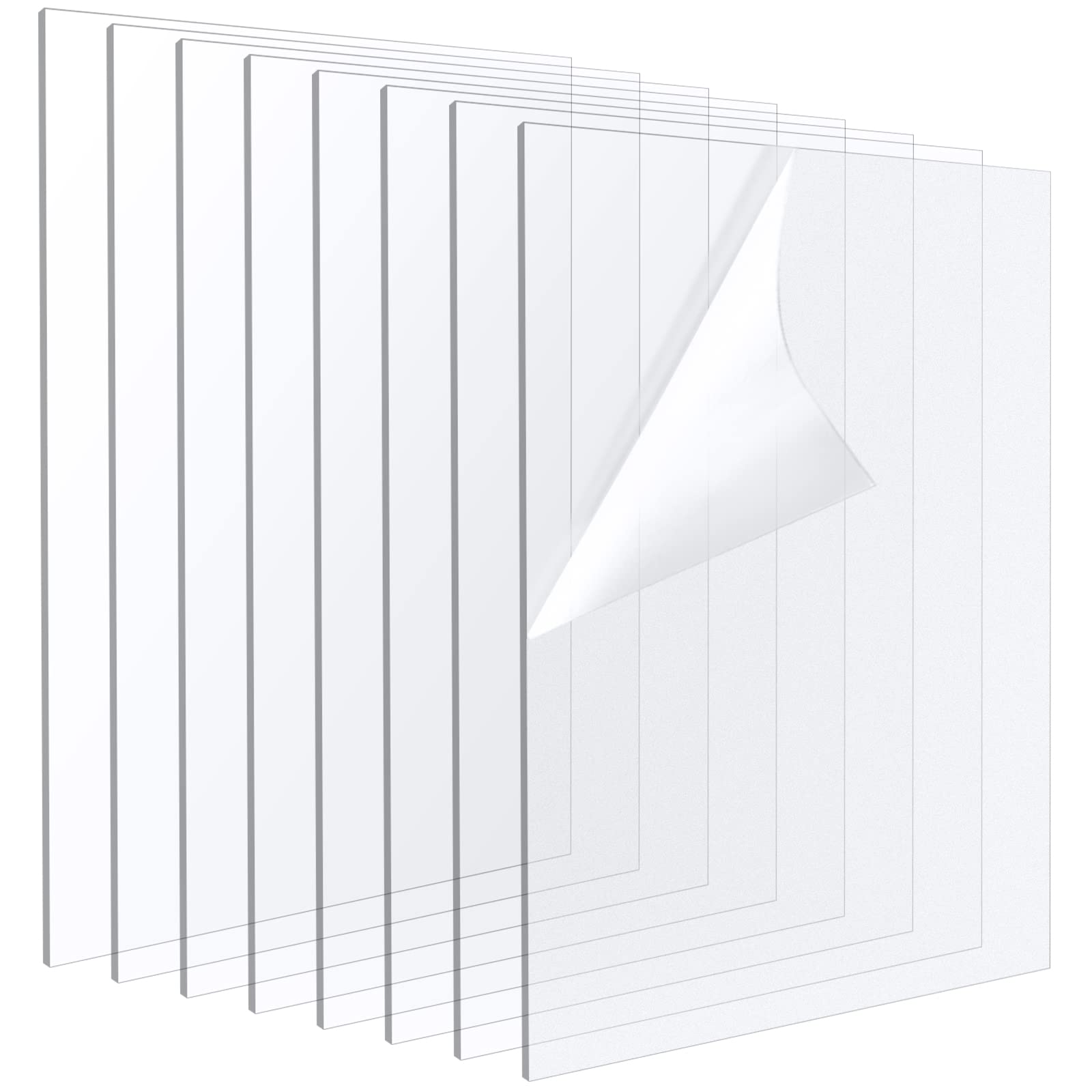 PINGEUI 8 PCS 12 x 12 x 1/4 Inch Clear Acrylic Plexiglass Sheets ...