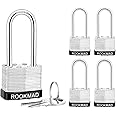 RookMad Keyed Padlocks, Laminated Steel Padlock, Keyed Alike Locks with ...