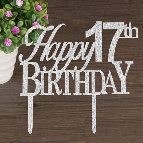 Hxeredue YuanKanJu Risehy Happy 17th Birthday Cake Topper for 17th ...