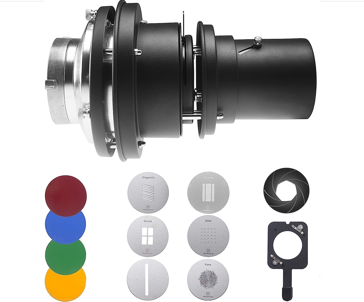 Wellmaking Bowens Mount Optical Snoot Conical, Flash Projector ...