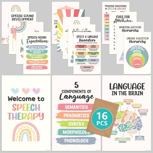 16 Speech Therapy Posters - 11x17in Speech Therapy Posters for Therapy ...