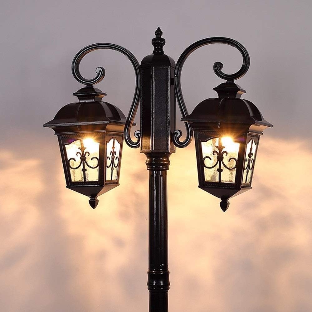 Victorian Outdoor Street Light, Double-Head Design Waterproof Aluminum ...