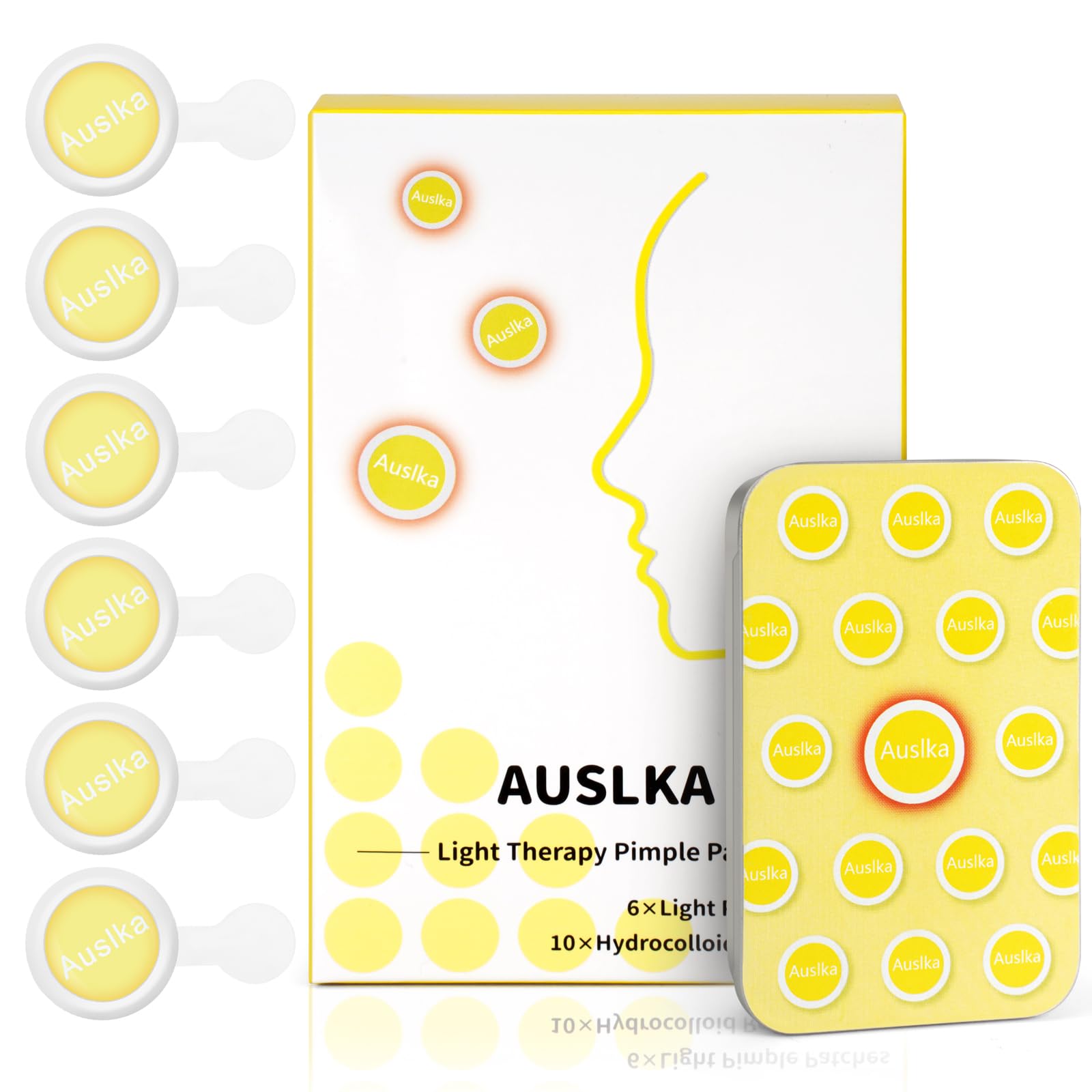AUSLKA Light Therapy Pimple Patch, LED Red Light Hydrocolloid Zit ...