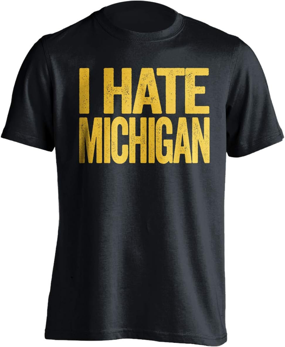 Amazon.com : I Hate Michigan - Funny Smack Talk Shirt - Maroon and Gold ...