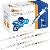 Amazon.com: 10 Pack 3ml Syringes with Needle - 25G, 1.0 inch Needle Luer Lock Syringe ...