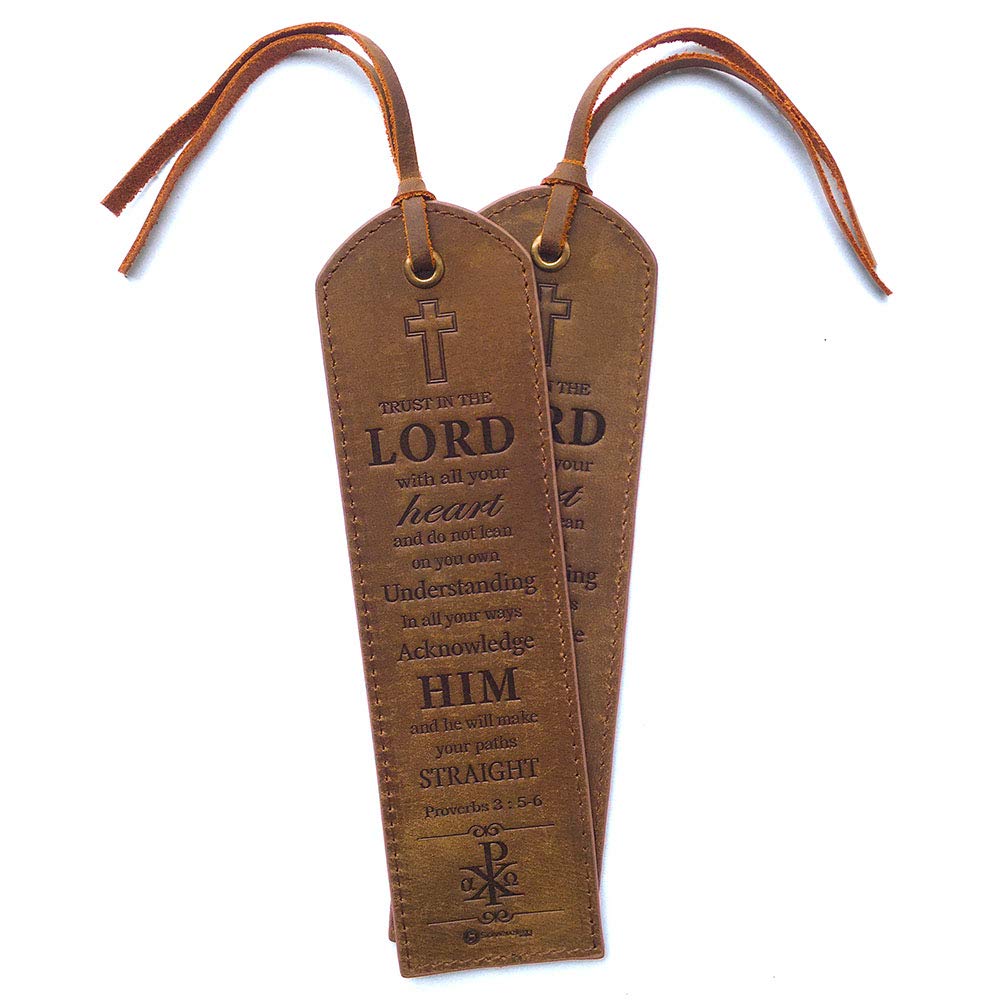 Buy Leather Bible Bookmarks - 2 Leather Christian Bookmarks with ...