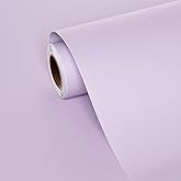 Amazon.com: WESTICK Light Purple Wallpaper Solid Color Purple Contact ...