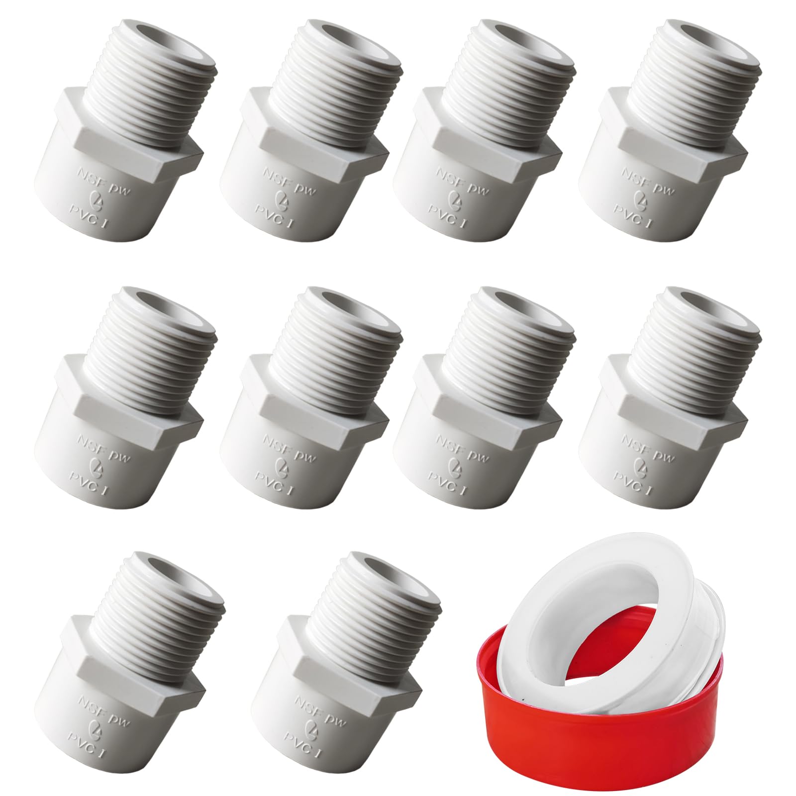 Mua 1/2 inch NPT Male Thread PVC Pipe Fitting Adapter Connector, PVC ...