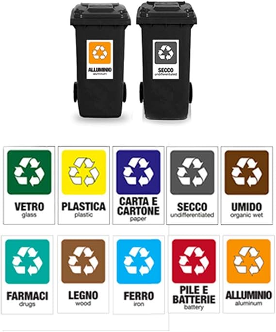 kamiustore Pack di 10 Cartelli Adesivi 20 x 30 cm Raccolta ...