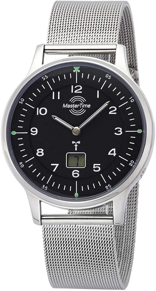 Master Time Funk Quarz Herren Uhr Analog-Digital mit Edelstahl Armband ...