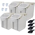 Amazon.com: Begino Large Flour Storage Container Bin 25lb, 4Pack ...