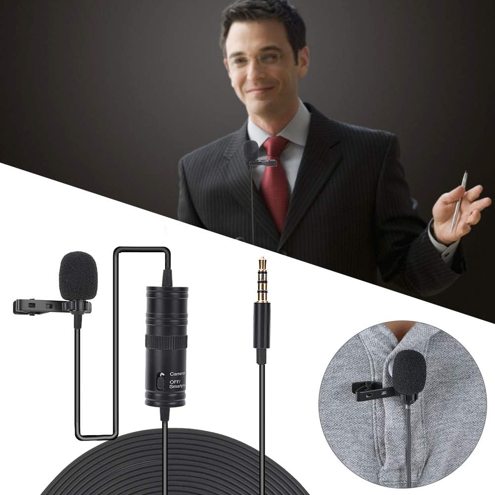 Topiky Lavalier Lapel Microphone, Mini Portable Omnidirectional ...