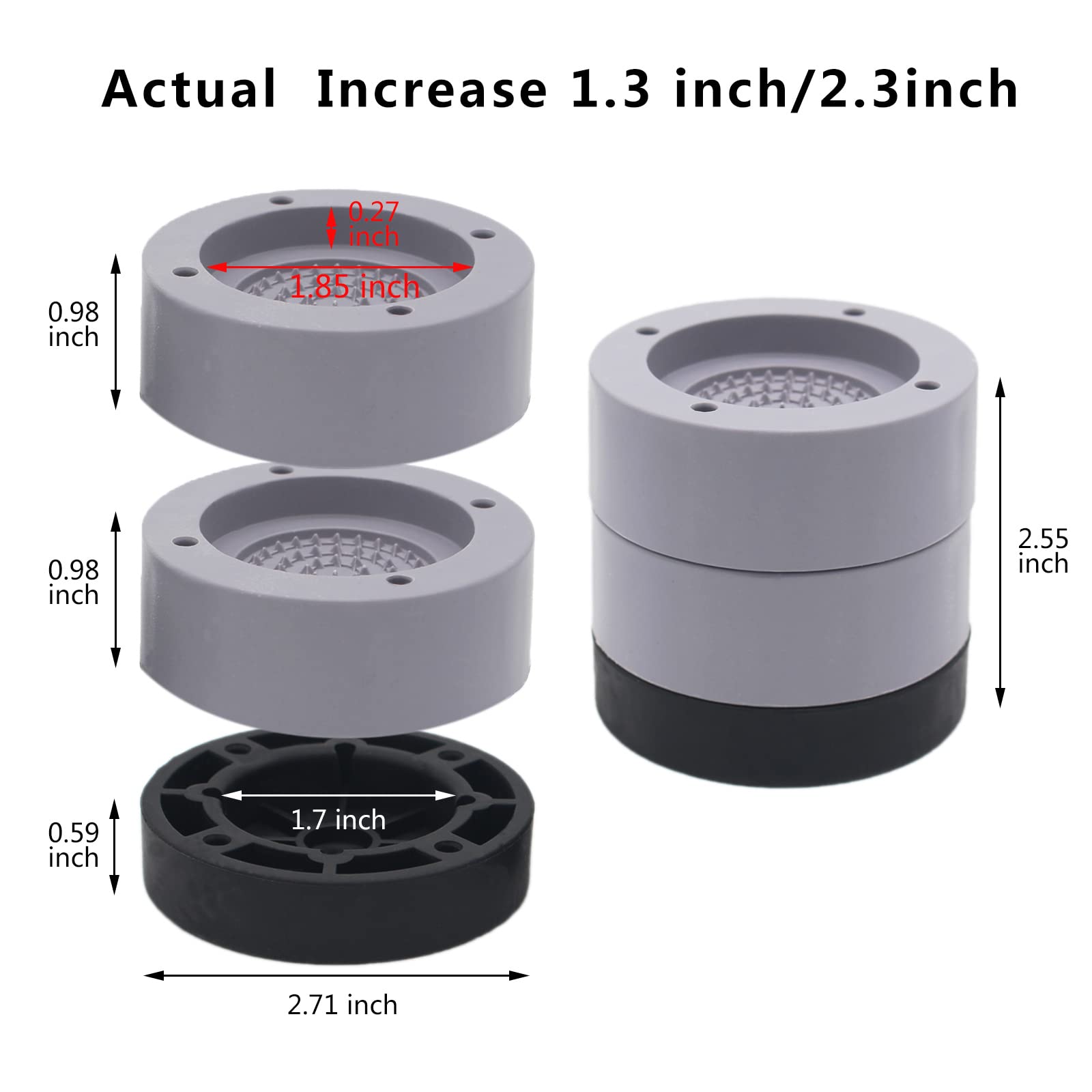 Mua Furniture Risers 2 inch (Set of 4) Round Bed Risers Heavy Duty 1 ...