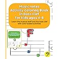 Amazon.com: Music Notes Activity Coloring Book in Bass Clef for kids ...