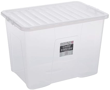 Plastic Storage Boxes [80 lt] [3 Colour] Pack of 3 (Clear): Amazon.co ...