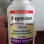 Webber Naturals Magnesium, 500 mg: Amazon.ca: Health & Personal Care