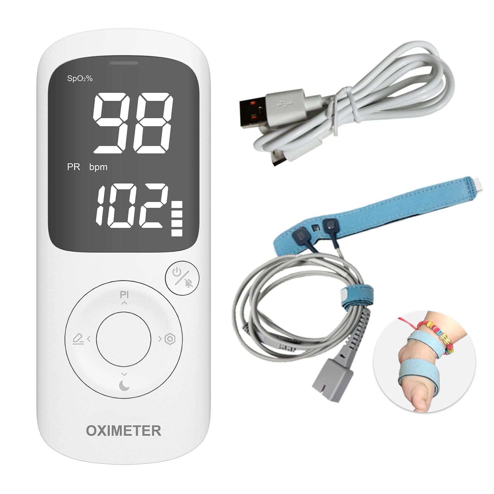 HEAL FORCE Baby Pulse Oximeter Blood infant Oxygen Saturation Monitor ...