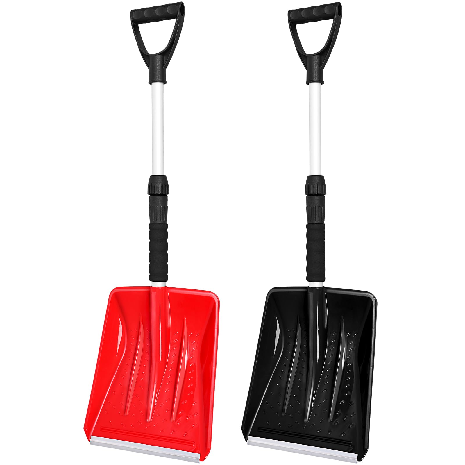 Lasnten 2 Pcs Extendable Snow Shovel with D Handle Plastic Portable ...
