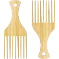 Amazon.com : 2-Piece Bamboo Comb Set for Afro Hair: Natural Anti-Static ...