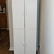 Amazon.com: Mainstays Tall Storage Cabinet, 4 Door (White Stipple ...