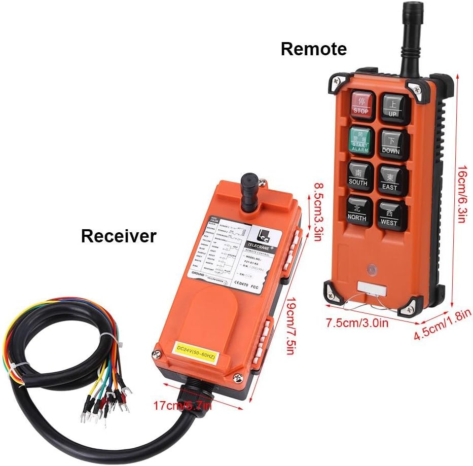 Huakii 24VDC Hoist Crown Block Remote Control, Radio Control System ...