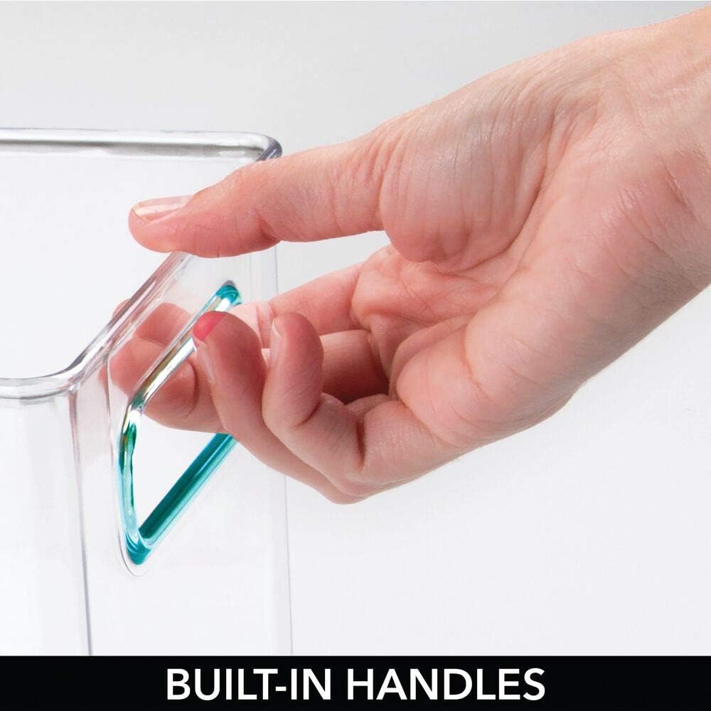 mDesign Set of 4 Nursery Storage Box with Handles — Large Plastic Baby ...