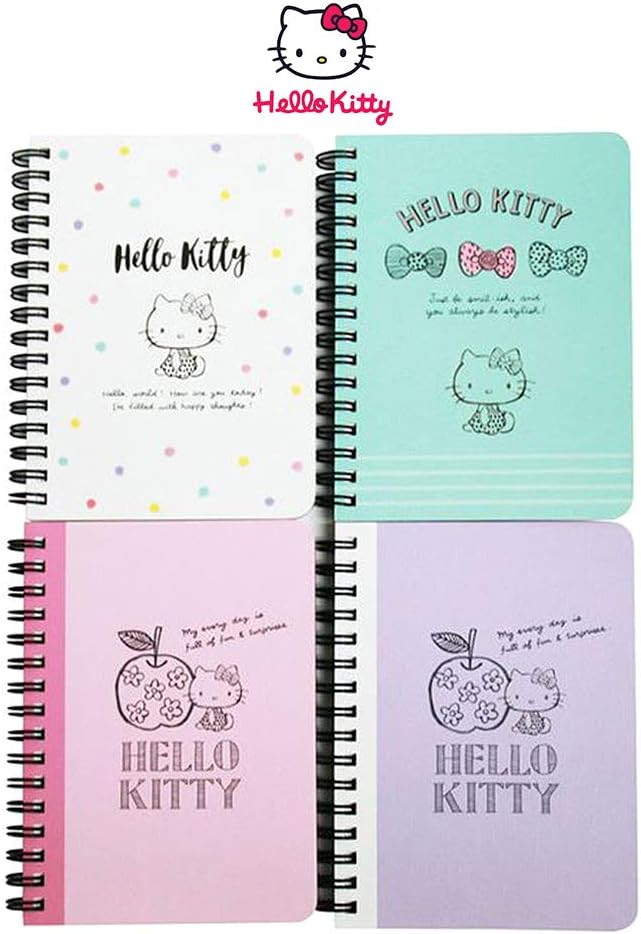 Amazon.com : Hello Kitty Hard Cover Handy Ruled Spiral Notebook Note ...