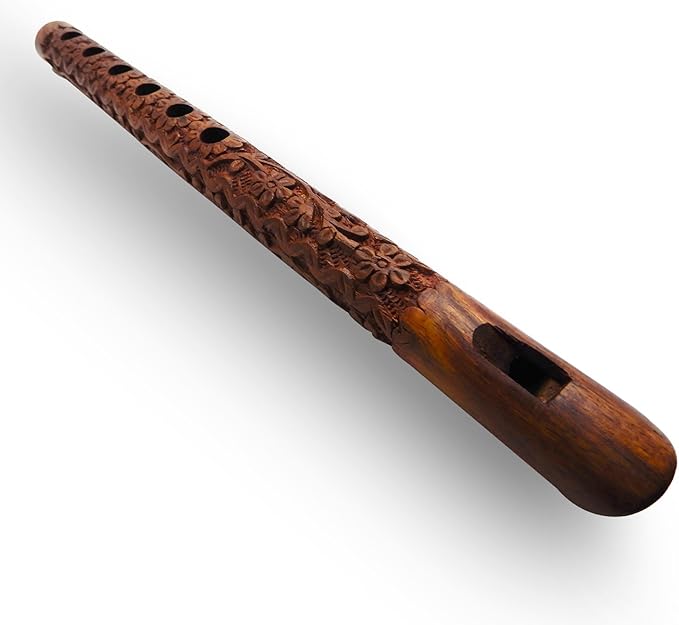 Wooden Bansuri 13 Inch Wooden Traditional Hand Carved Flute, Indian ...