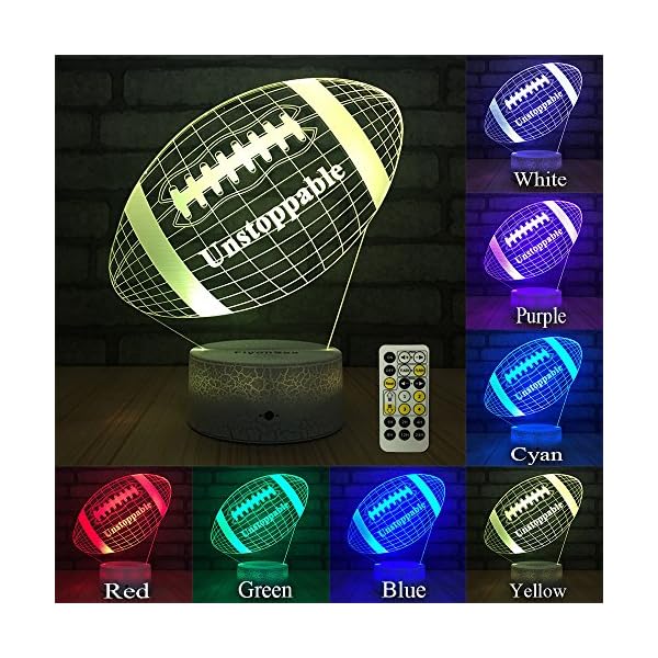 FlyonSea Football lamp, Rugby Ball Bedside Lamp 7 Colors Change ...