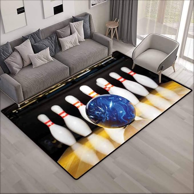 Skid-Resistant Rug,Bowling Party Decorations,Large Area mat,3'3"x5'3 ...