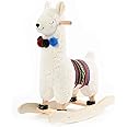 Amazon.com : labebe - Baby Rocking Horse Wooden, Plush Stuffed Rocking ...