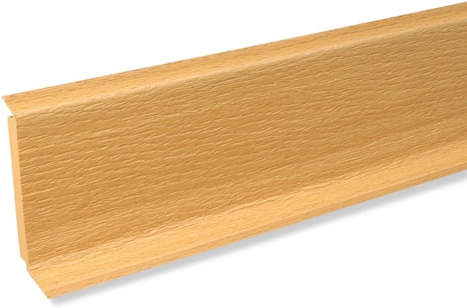 Hartschaum-Sockelleiste Fußbodenleiste aus Kunststoff in Buche 2500 x ...