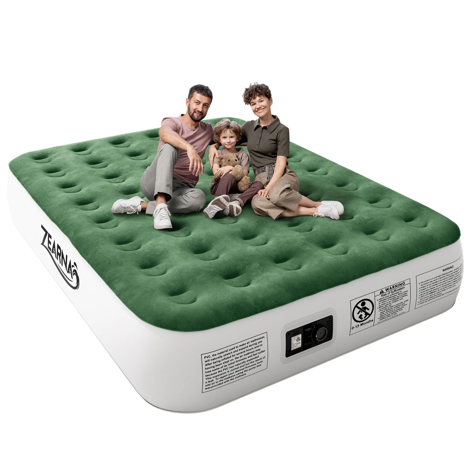 Zearna Air Mattress Queen with Built in Pump - Upgraded Blow Up Bed, 2 ...