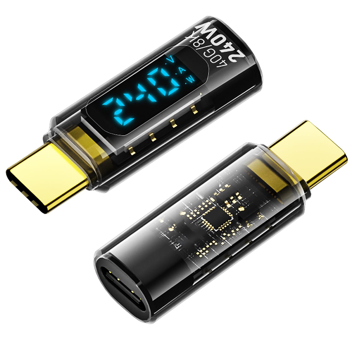 Jadebones 2 Pack USB C Adapter with Digital Display, PD 240W USB-C Male ...