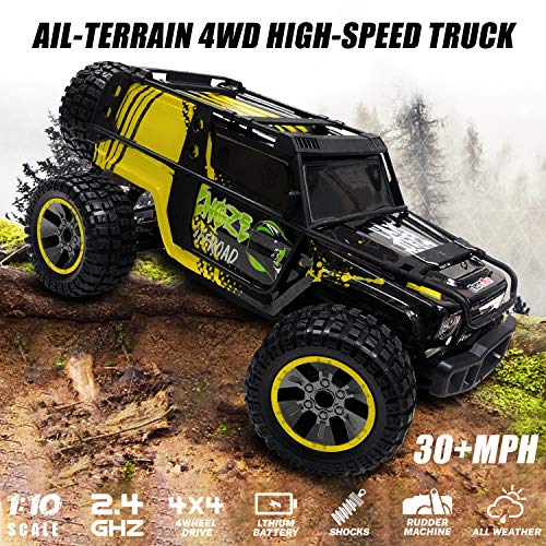 1:10 Scale All Terrain RC Cars, 48 KPH High-Speed 4WD Electric Vehicle ...