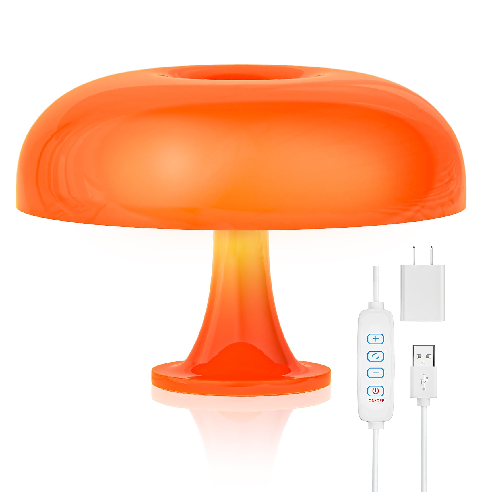 UEHICT Orange Mushroom Lamp, Dimmable Donut Lamp with 3 Lighting Modes ...