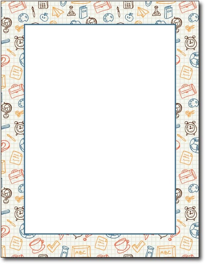 Amazon.com : Academic Border School Stationary - 80 Sheets - Great for ...