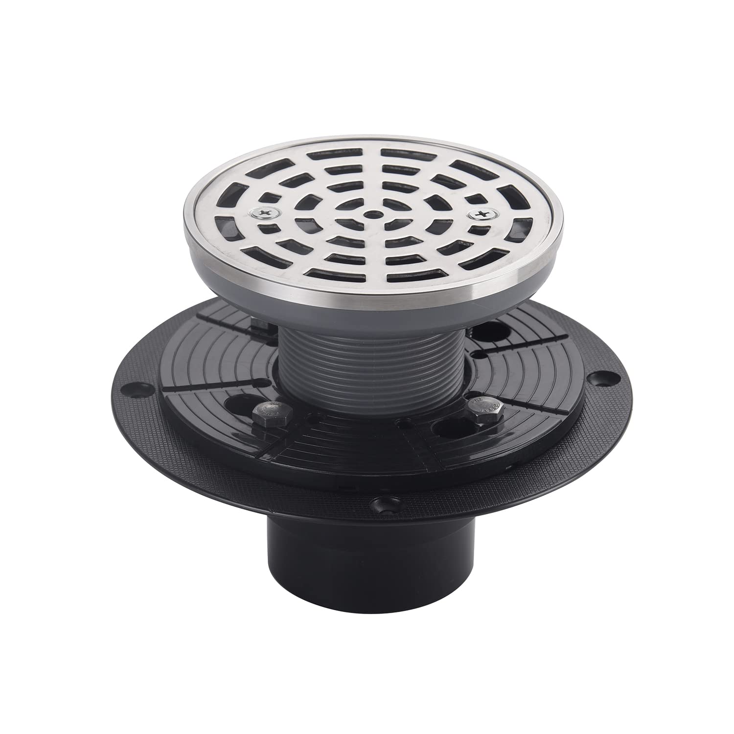 DEOKXZ 4 1/4" Shower Drain Round Brushed Nickel, Removable Grille ...