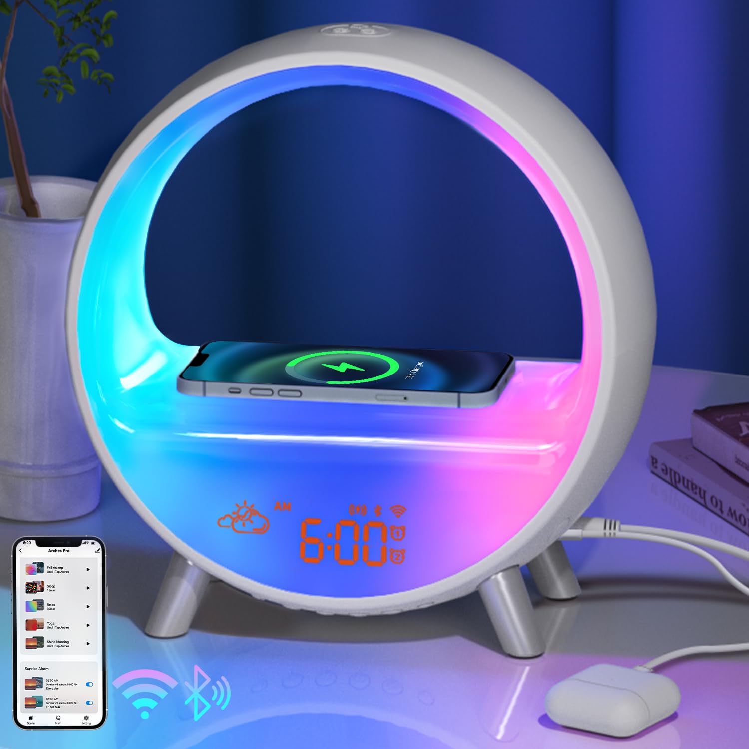 MOMILLA Sunrise Alarm Clock, Smart Wake-up Light Compatible with Alexa ...