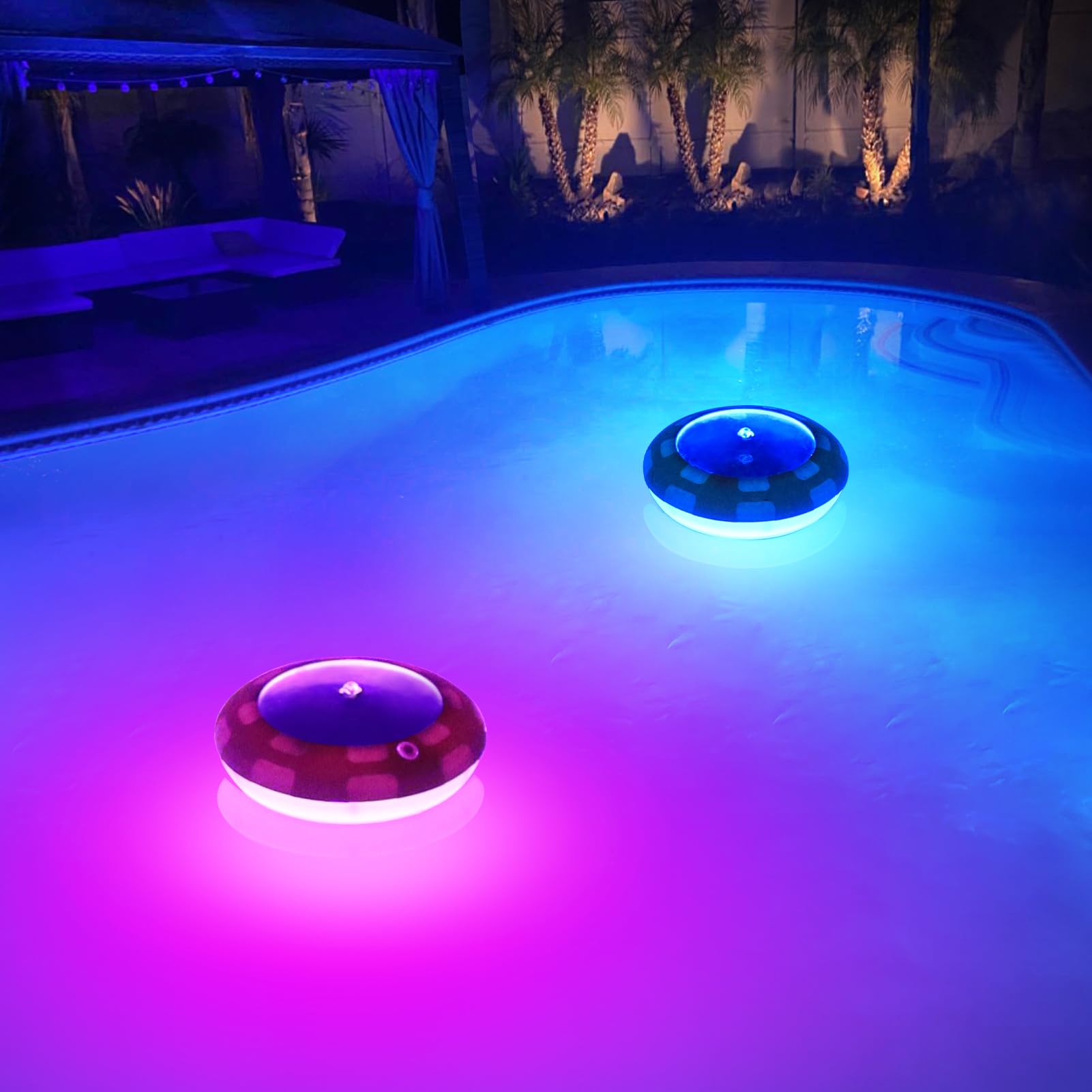 Goallim Solar Floating Pool Lights, RGB Color Changing Pool Lights That ...