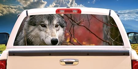 Amazon.com: SignMission Gray Wolf Rear Window Graphic Decal Tint Truck ...