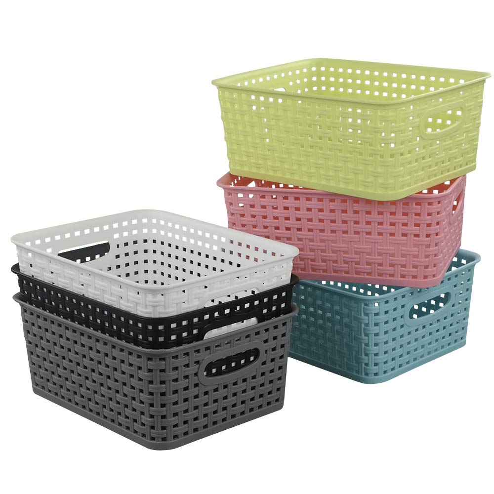 Rinboat Muti-Colour Rectangle Plastic Rattan Woven Weave Storage Shelf ...