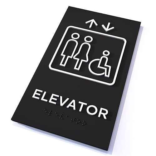 Kubik Letters Elevator Sign, ADA Compliant Modern Design Door Sign with ...