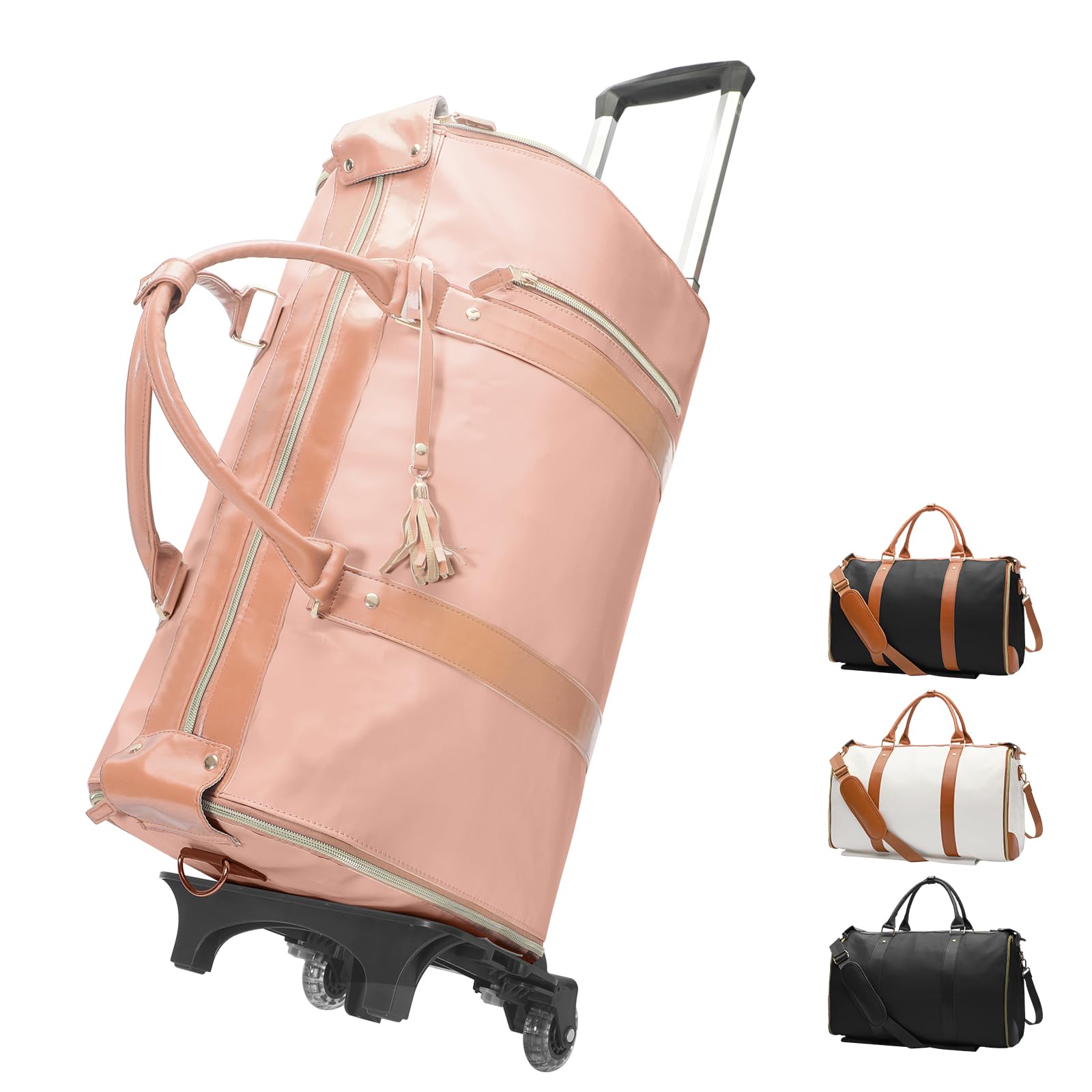 Rolling Garment Bag for Travel,Large Convertible Garment Duffel Bag ...