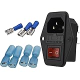 URBEST 2 Pack Male Power Socket 10A 250V Inlet Module Plug 5A Fuse ...