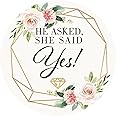 Amazon.com: 50 Count of 2" Round He Asked She Said Yes Stickers for ...