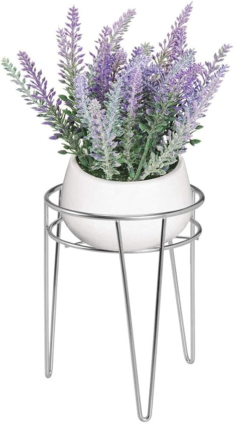 mDesign Midcentury Modern Flower Pot Stand - Metal Succulent and Plant ...