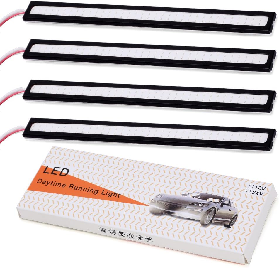 Amazon.com: YINTATECH 4PCS Red LED COB Light Strips Universal 12V ...