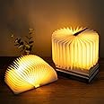 DLUFYEI Wooden Book Light, LED Night Reading Light, Foldable Book lamp ...