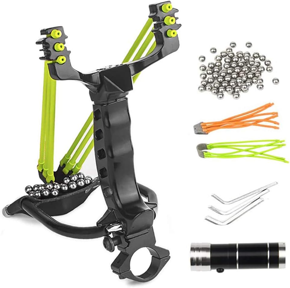 Wisdoman Outdoor Wrist Rocket Slingshot Kit, Adjustable Stainless ...